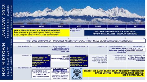 Nks Jan 2023 Calendar Northern Karate Schools