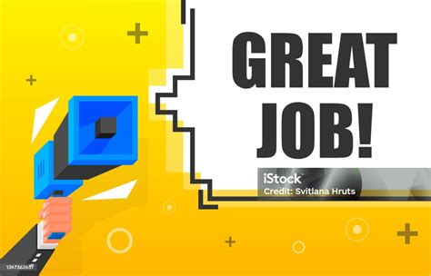 훌륭한 작업 배너 템플릿 메가폰을 사용한 마케팅 전단지 등분 및 픽셀 스타일 소매 프로모션 및 공지를 위한 템플릿입니다 벡터 그림입니다 직업에 대한 스톡 벡터 아트 및 기타