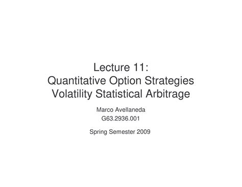 Lecture 11quant Quant Notes Lecture 11 Quantitative Option