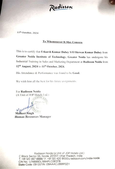 🌟 Excited To Share My Internship Experience With Radisson 🌟 I Am Thrilled To Announce The