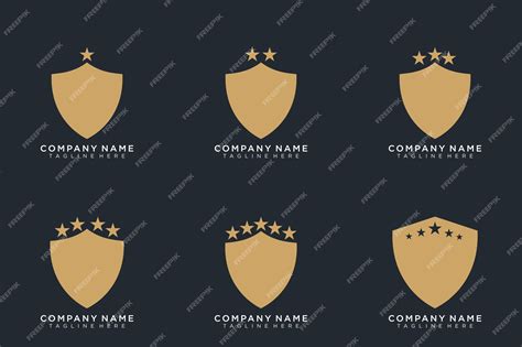Premium Vector Gold Shield Shape Icons Set Symbol Of Security Power Protection Shape