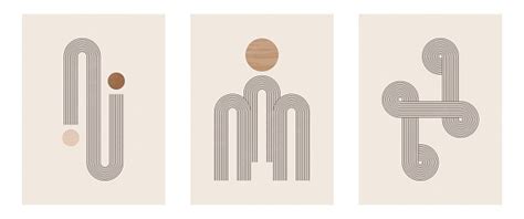 유기천연형상의 미드센추리 모던 미니멀리스트 아트 프린트 세트 개념에 대한 스톡 벡터 아트 및 기타 이미지 개념 구도 그래픽 프린트 Istock