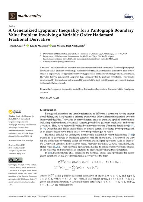 Pdf A Generalized Lyapunov Inequality For A Pantograph Boundary Value