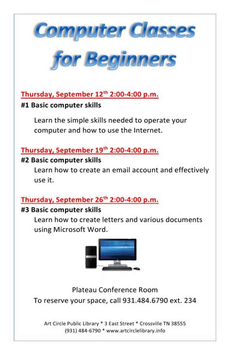 Computer Class For Beginners Cumberland County