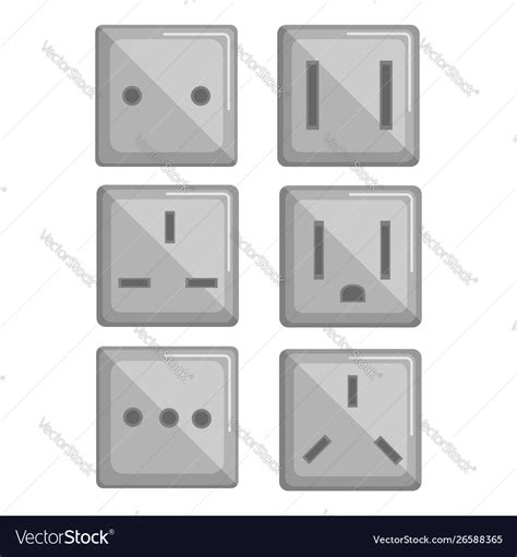 Set Electric Outlet Symbol Power Socket Royalty Free Vector