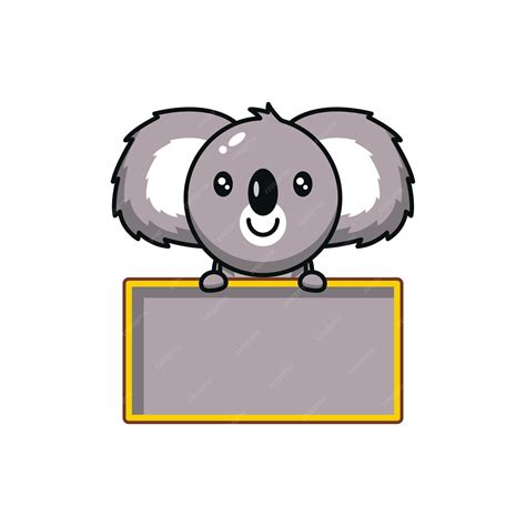 귀여운 코알라 캐릭터 마스코트 벡터 일러스트 레이 션 프리미엄 벡터
