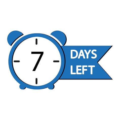 Premium Vector Countdown Timer Icon Blue Alarm Clock Seven Days Left Vector Illustration