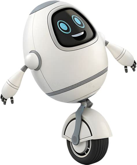 Adorable Futuristic Robot With Advanced Ai Innovation And Sleek Design Stock Illustration