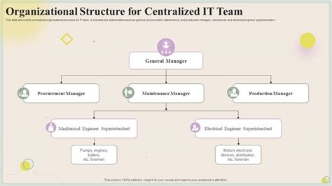 Organizational Structure For Centralized It Team Ppt Example