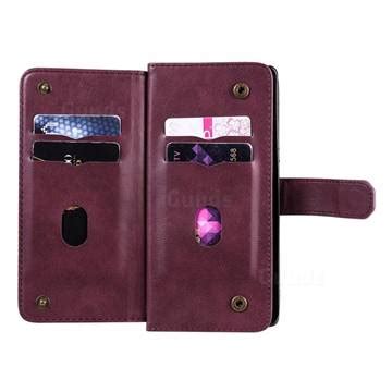 Multi Function Ten Card Slots And Photo Frame Pu Leather Wallet Phone Case Cover For Lg Velvet
