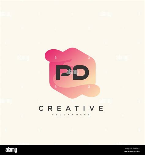 Pd Initial Letter Colorful Logo Icon Design Template Elements Vector