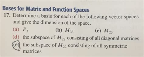 Solved Determine A Basis For Each Of The Following Vector Chegg