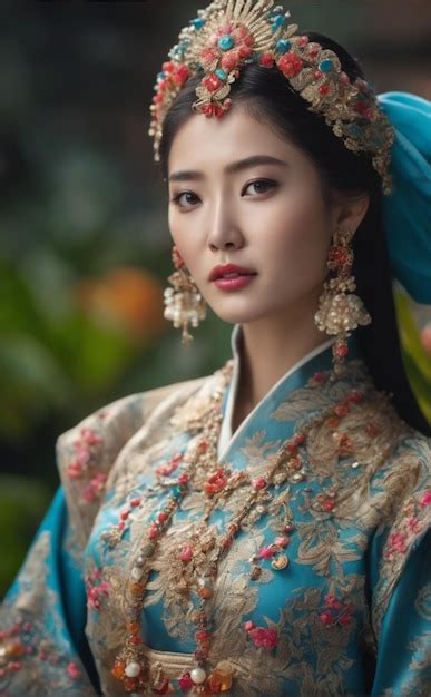 Premium Ai Image A Photo Beauty Model With Chinese Dress