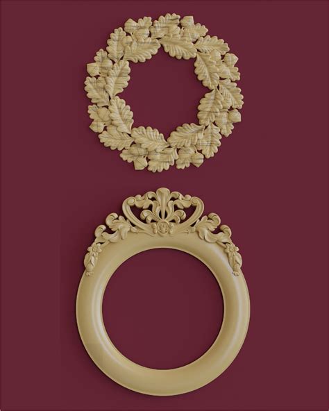 D Frames STL File Collection For CNC Machine Architectural Modeling Decorative Wall Mirror