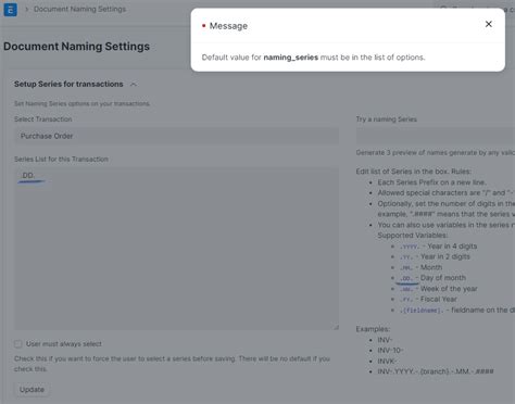 confusion in the naming series list of options erpnext frappe forum