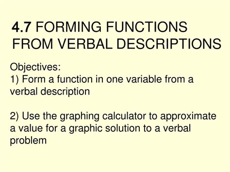 Ppt 47 Forming Functions From Verbal Descriptions Powerpoint