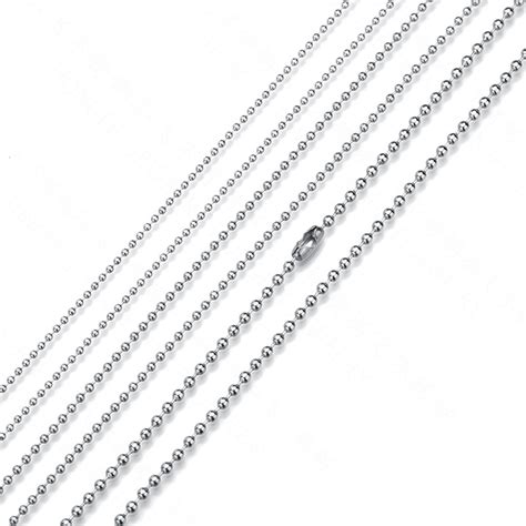 Metal Bead Chain Necklace Stainless Steel Roller Ball Chain Ball