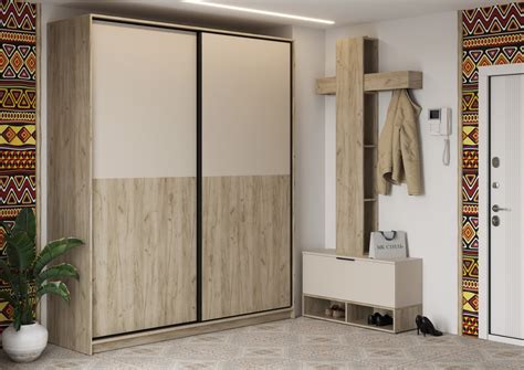 Купить Шкаф купе Бохо ШК 005 Дуб крафт серый Кашемир МК Стиль в Минске