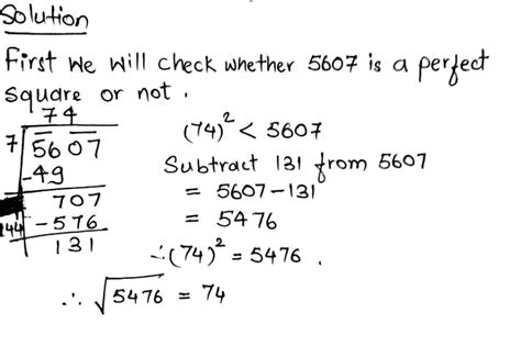 find least number that must be subtracted from 5607 as to get a perfect