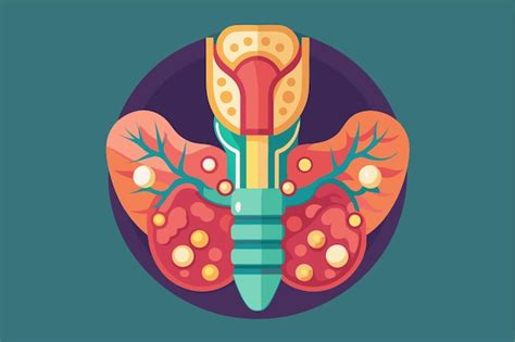 This Illustration Showcases The Thyroid Gland Emphasizing Its Anatomy