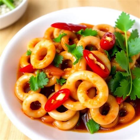 Spicy Garlic Squid Stir Fry Recipe Cookaifood