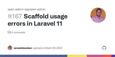 Scaffold Usage Errors In Laravel 11 · Issue 167 · Open Admin Orgopen