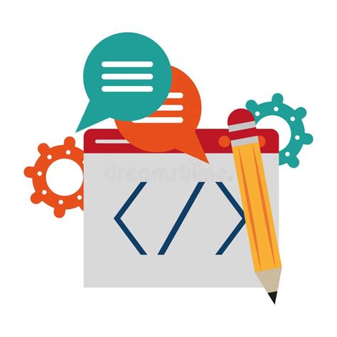 Software Programming Code Symbols Moon Cloud And Raining Drop Stock
