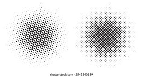Halftone Circle Dotted Frame Circularly Distributed Stock Vector