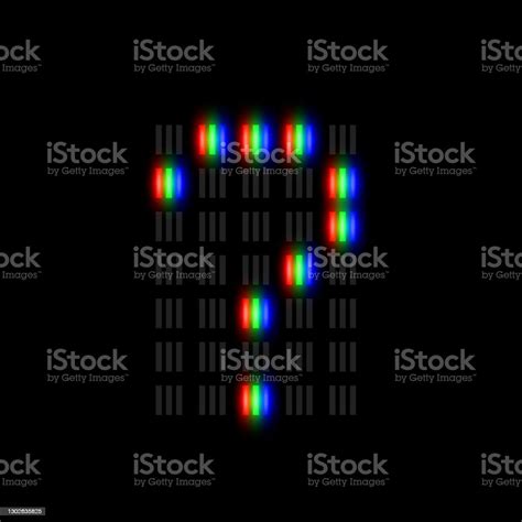 광채 빨간색 녹색파란색 픽셀 벡터 일러스트와 Rgb 픽셀 글꼴 문자 0명에 대한 스톡 벡터 아트 및 기타 이미지 0명 3차원 형태 개체 그룹 Istock