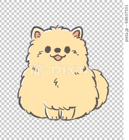 坐在博美犬的插圖 插圖素材 68637501 PIXTA圖庫