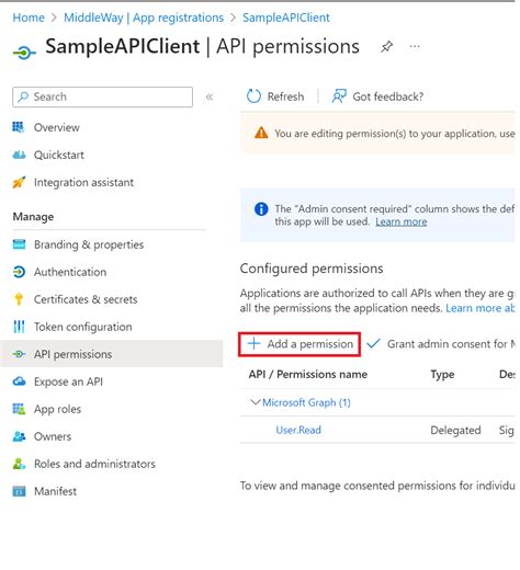 Middleway Oauth Authorization Code With Azure Ad