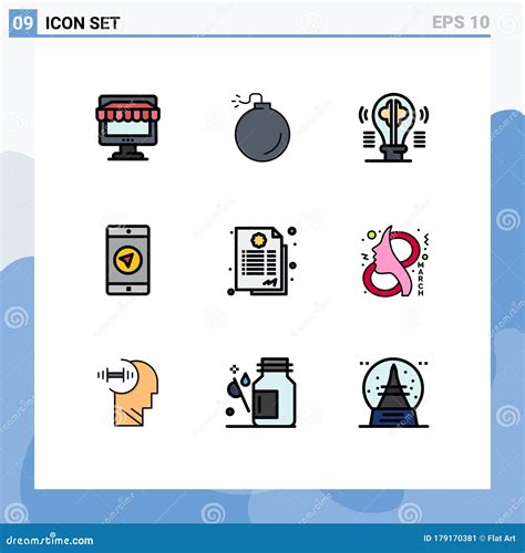 9 Universal Filledline Flat Colors Set For Web And Mobile Applications Agreement Mobile Apps