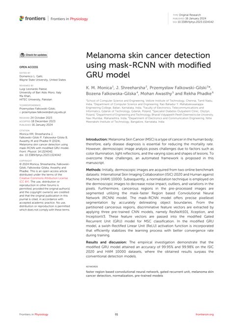 Pdf Melanoma Skin Cancer Detection Using Mask Rcnn With Modified Gru