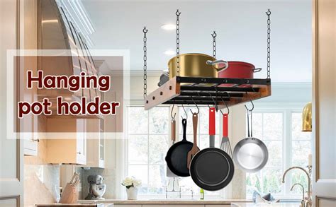 Creproly Hanging Pot Rack Pot Hangers For Kitchen Ceiling