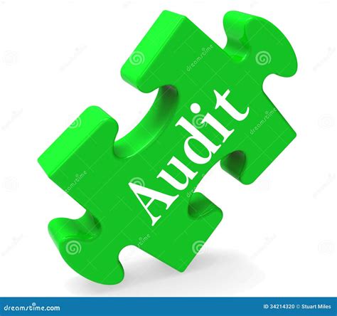 Audit Puzzle Shows Auditor Validation Scrutiny Or Inspection Stock Illustration Illustration