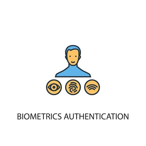 Premium Vector Biometrics Authentication Concept 2 Colored Line Icon Simple Yellow And Blue
