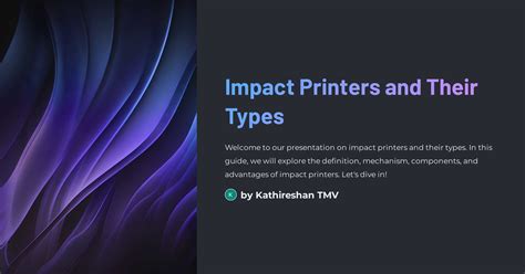 Impact Printers And Their Types