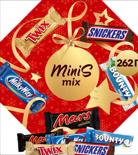 Новогодний набор сладостей Minis Mix подарочный набор шоколадных конфет 262 г купить с