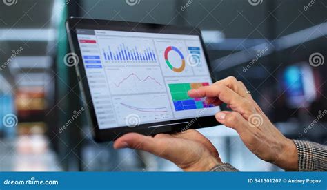 Data Analyst Using Data Analytics Kpi Stock Image Image Of Fund Girl