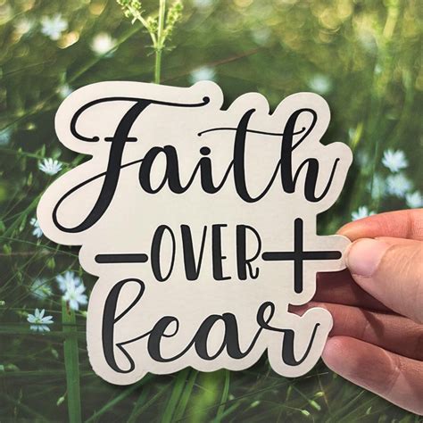 Faith Over Fear Sticker Faith Sticker Inspirational Sticker Quote