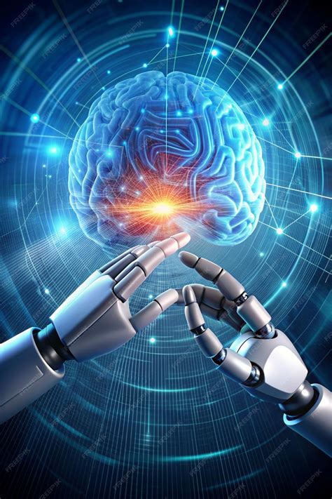 Machine Learning Hand Of Robot Touching On Binary Data Futuristic Artificial Intelligence Ai