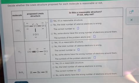 Solved Decide Whether The Lewis Structure Proposed For Each