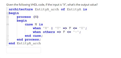 Solved Given The Following Vhdl Code If The Input Is X