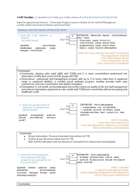 Casp Rct Ainun Checklist 2018 Pdf Randomized Controlled Trial Comorbidity