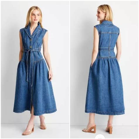 Nwot Future Collective Sleeveless Button Front Midi Dress Jenee Naylor