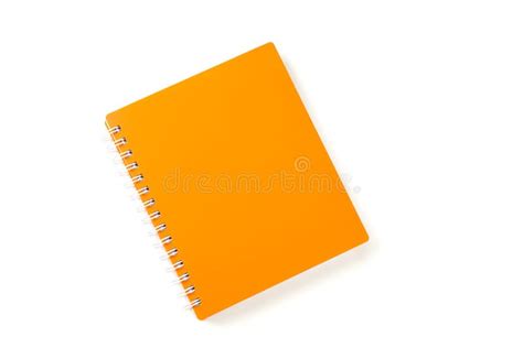 Orange Notebook With Space For Text Isolated On White Background Stock