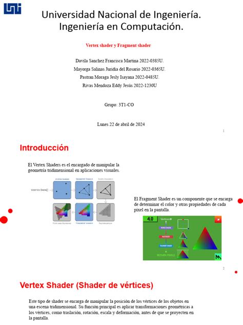 Vertex Shader Y Fragment Shader Grupo 8 Pdf Shader Rotación