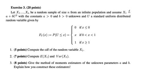 Solved D Exercise 3 20 Points Let X1 Xn Be A Random
