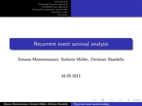 Recurrent Event Survival Analysis