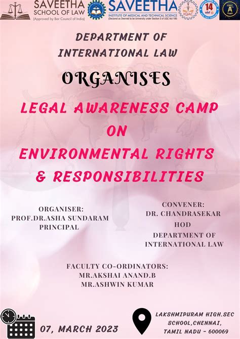 Saveetha School Of Law — Legal Awareness Campaign